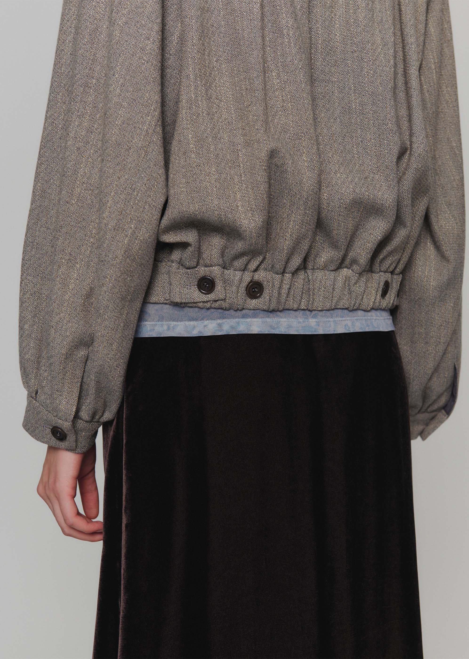 AMOMENTO Track Jacket - Grey Tweed | Garmentory