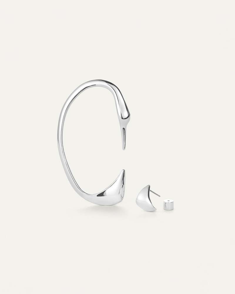 Jenny Bird Lisieux Ear Cuff & Stud Set - Silver | Garmentory