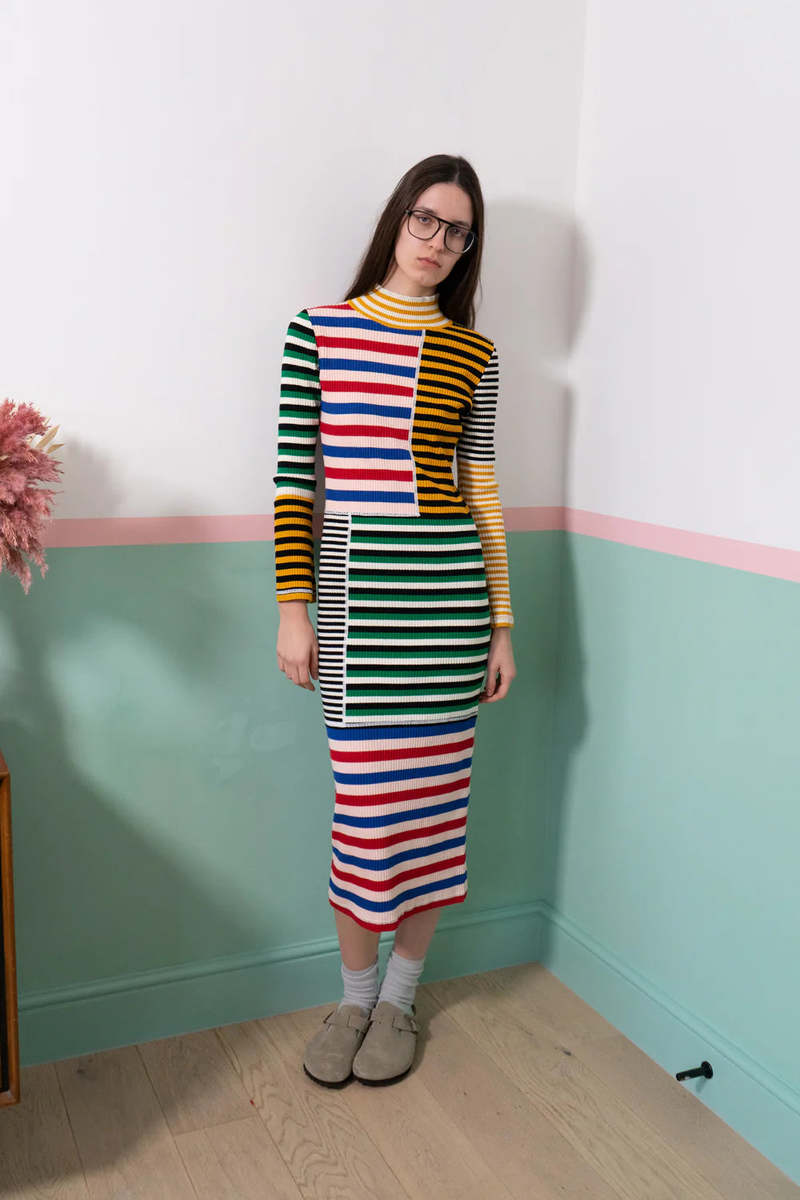 L.F.Markey Cecil Dress - Multi Stripe | Garmentory