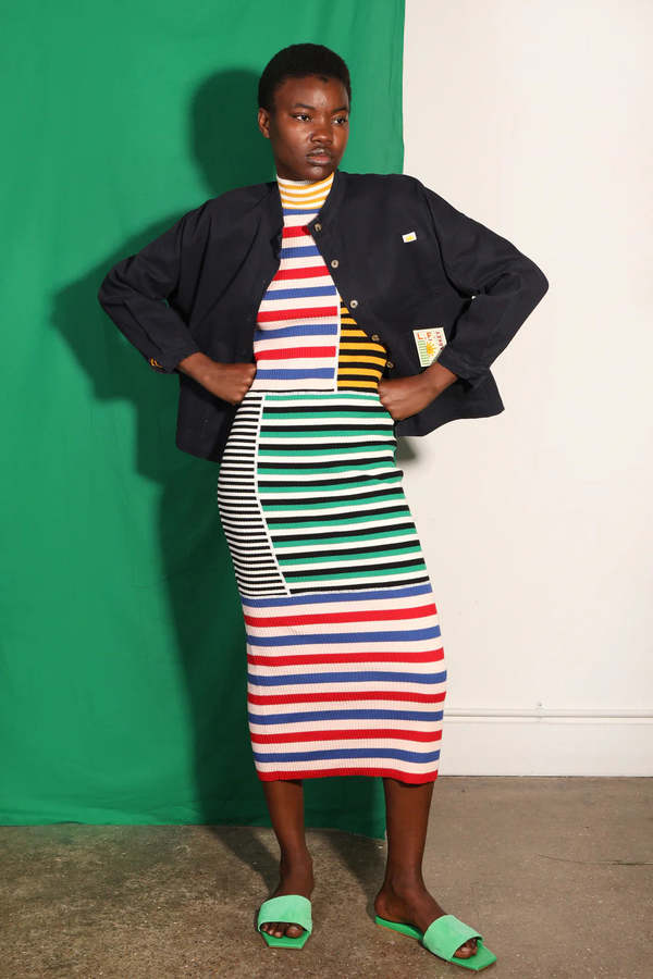 L.F.Markey Cecil Dress - Multi Stripe | Garmentory