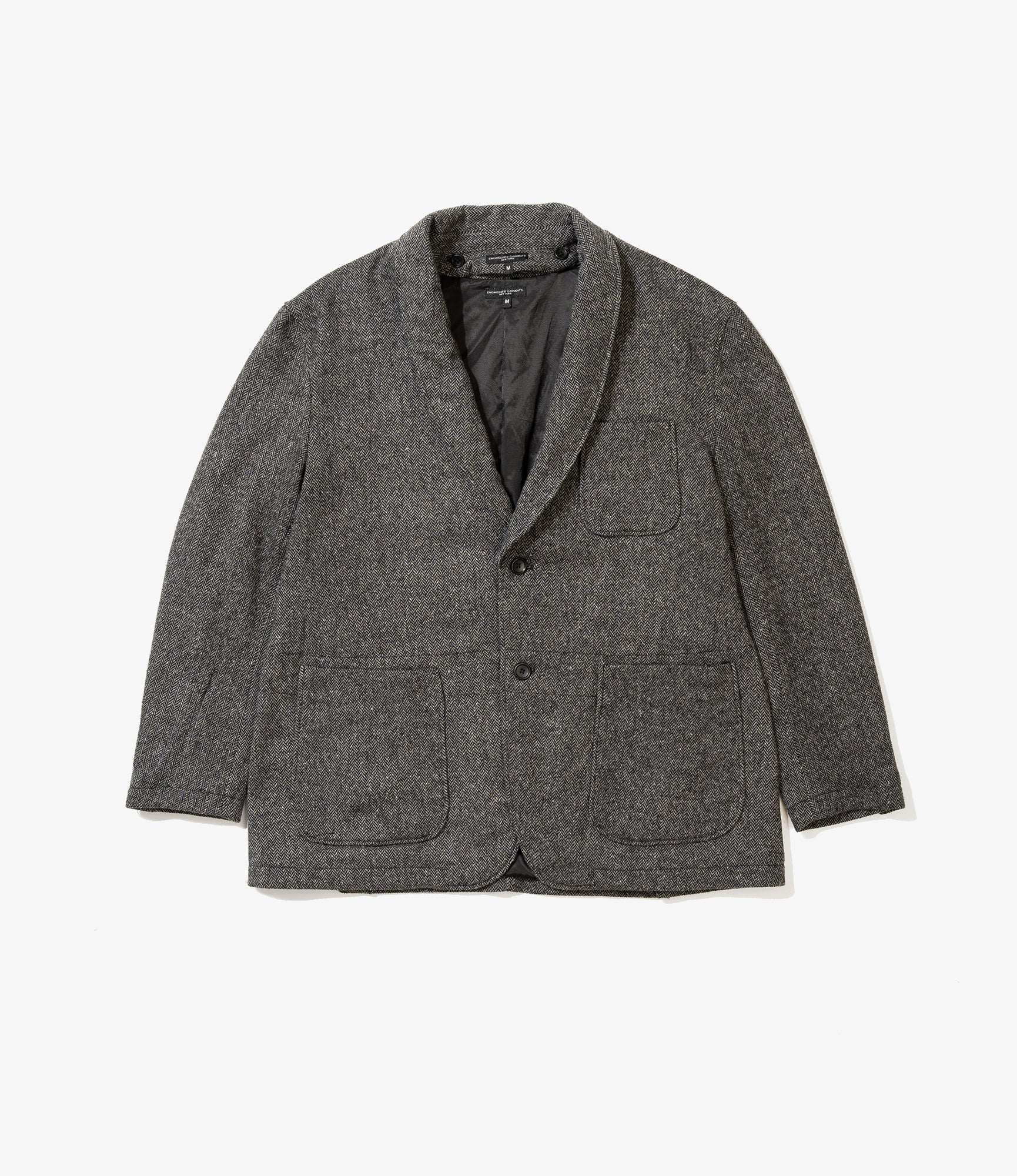 Engineered Garments Poly Wool Herringbone Trans Jacket - Grey | Garmentory