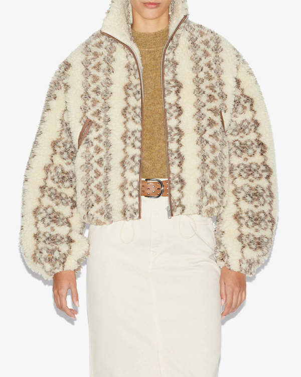 isabel marant etoile Mackensy Coat - Ecru/Brown | Garmentory