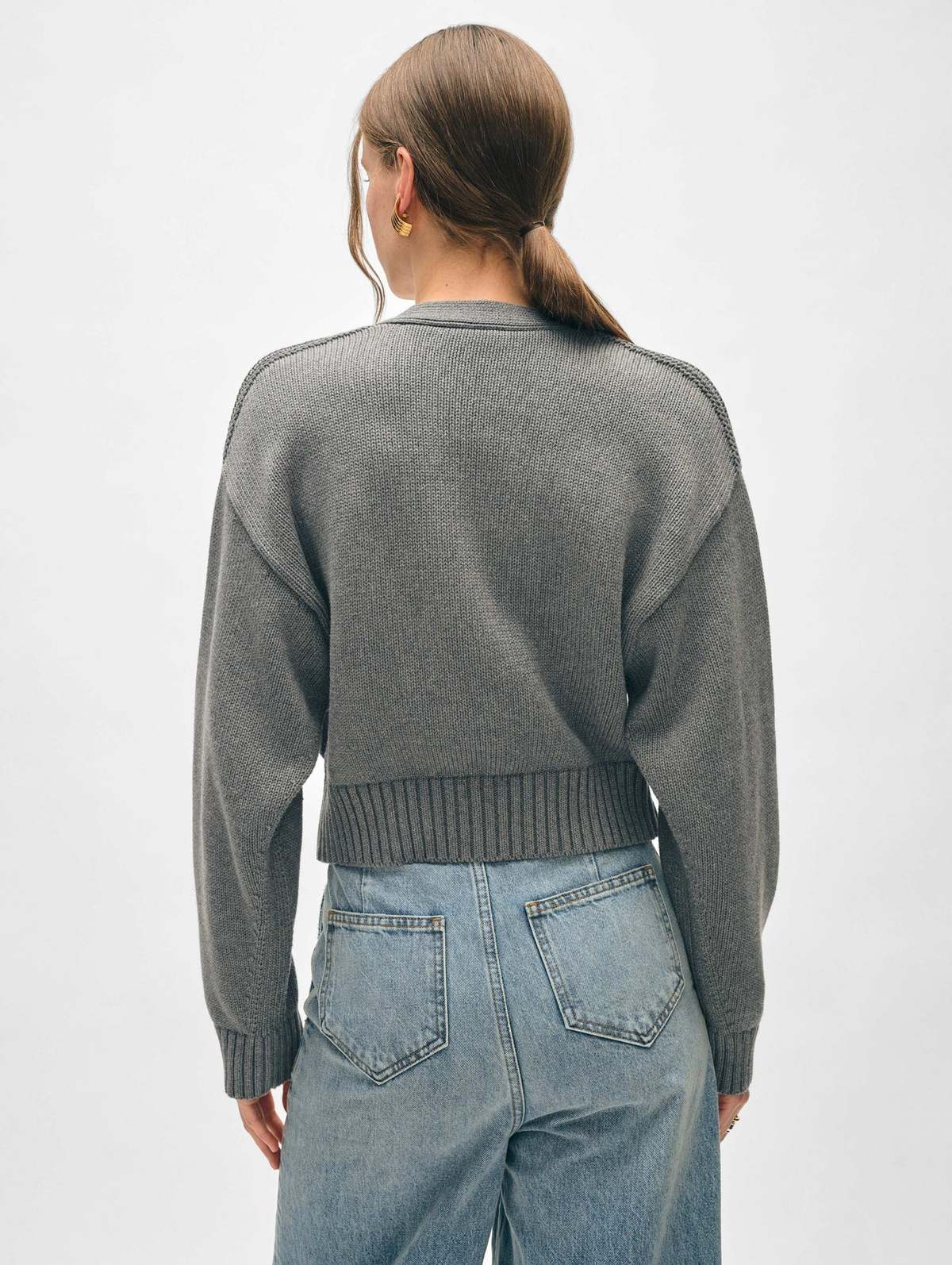 White + Warren Organic Cotton Button Cardigan - Stone | Garmentory