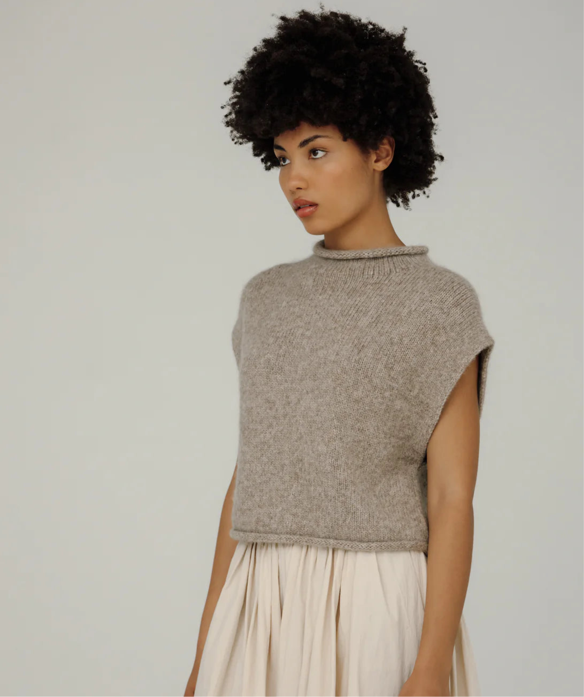 Bare Knitwear Iris Vest - Fawn | Garmentory