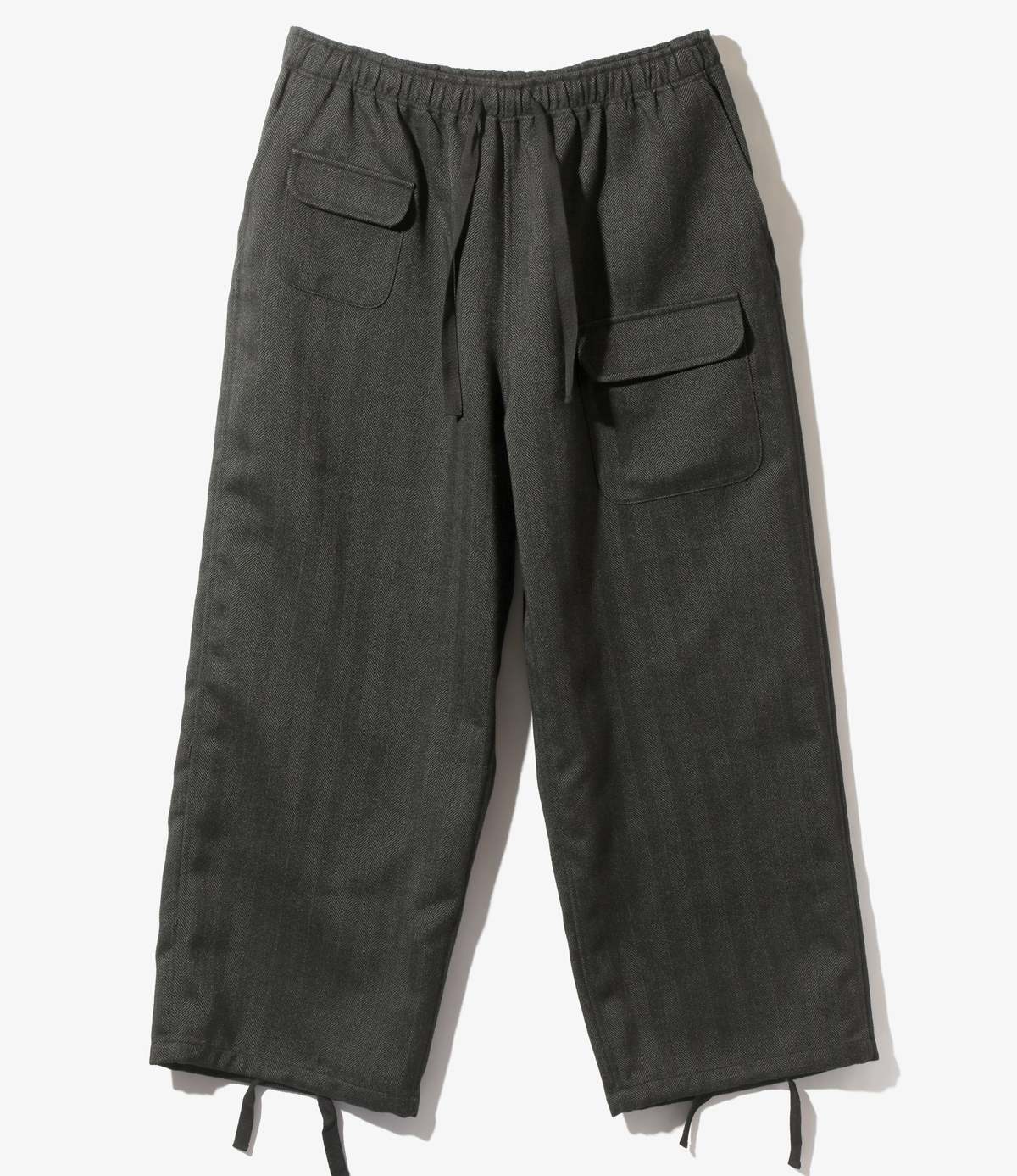 South2 West8 Poly Herringbone String Cuff Balloon Pant - Grey | Garmentory