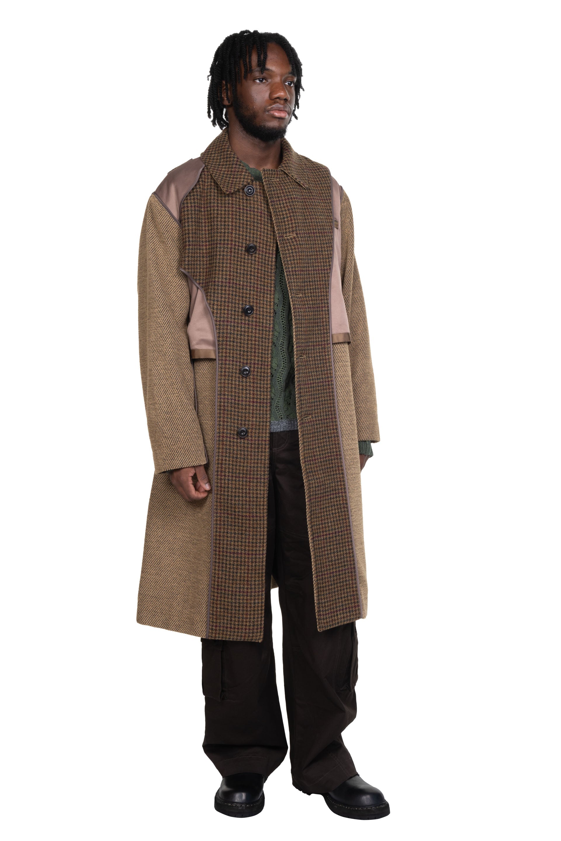 ANDERSSON BELL Inside Out Wool Coat - Green/Brown | Garmentory