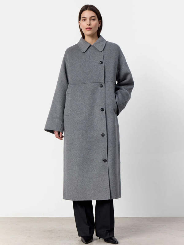 Levete Room Owa OS Military Coat - Grey | Garmentory
