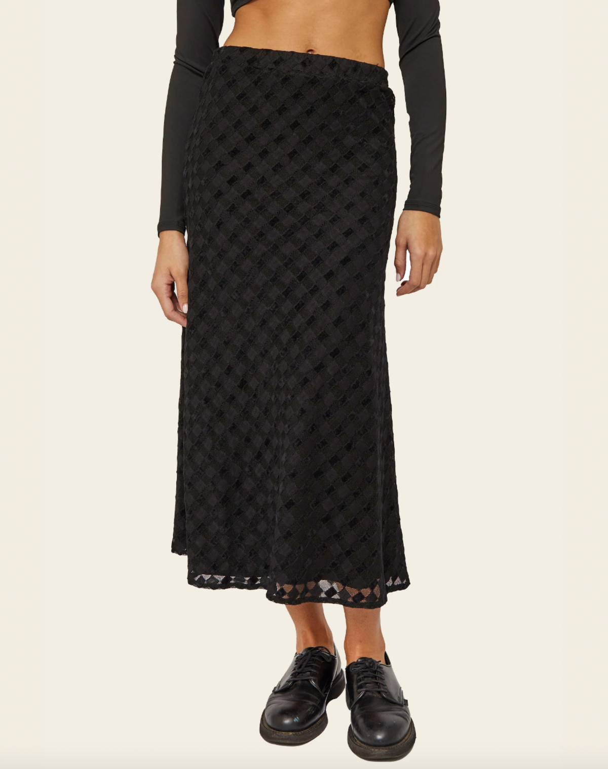 Find Me Now Harmony Checkered Skirt - Black | Garmentory