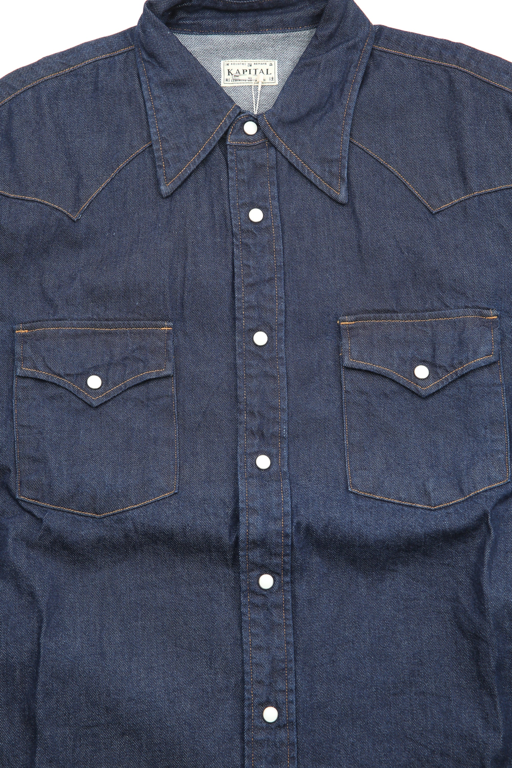 Kapital 8oz Denim Husky Western Shirt - Indigo | Garmentory