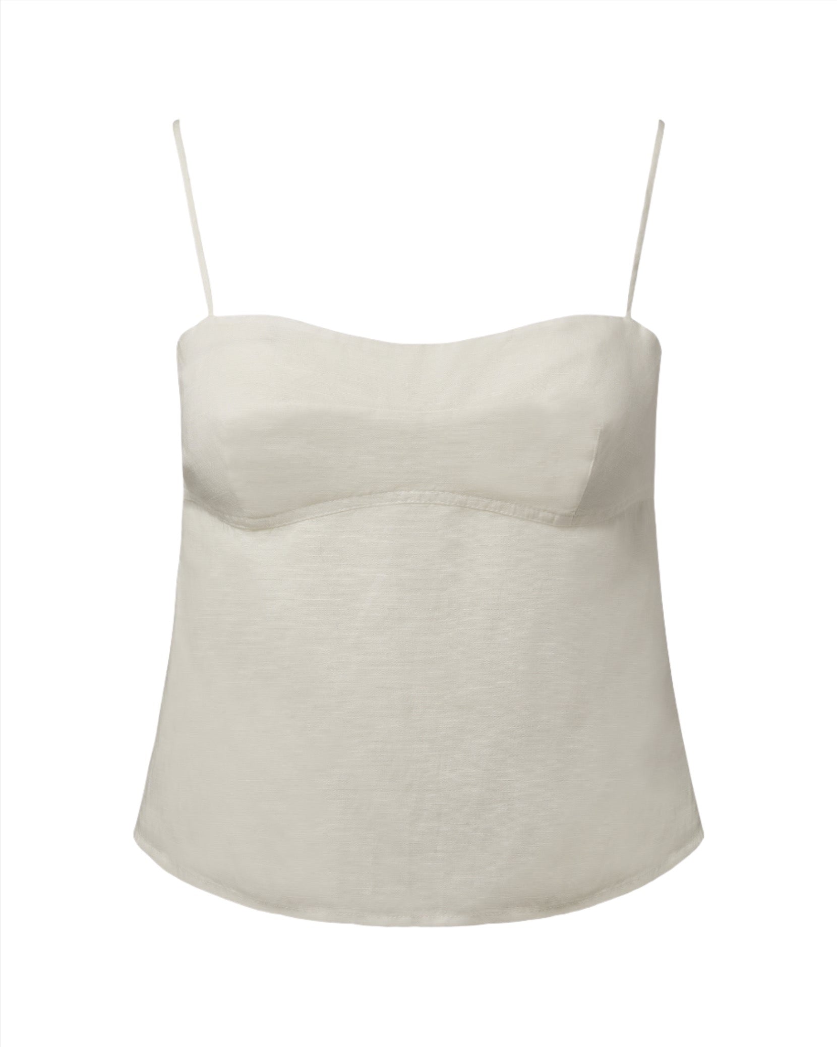 Onia Air Linen Open Back Top - cream | Garmentory