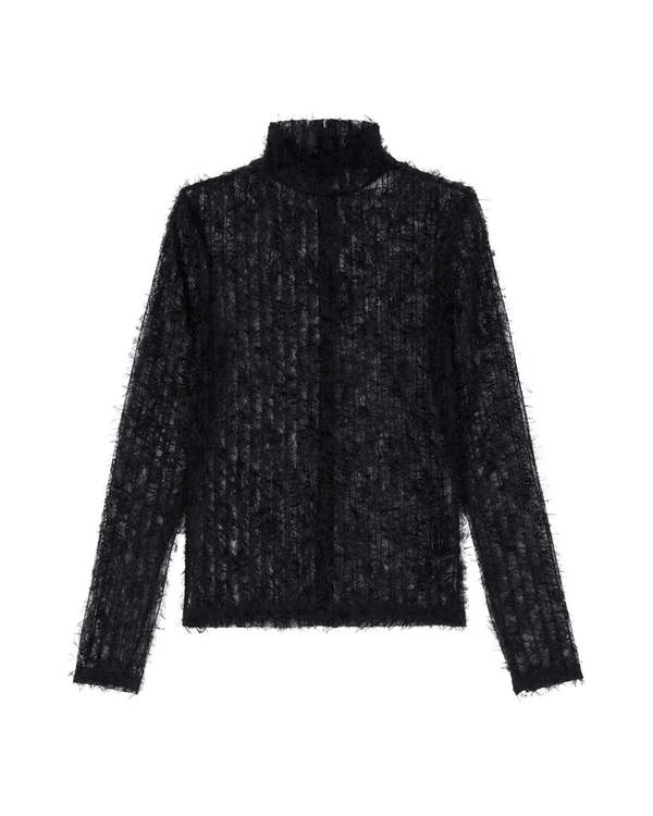 Rohe High Neck Textured Sheer Top | Garmentory