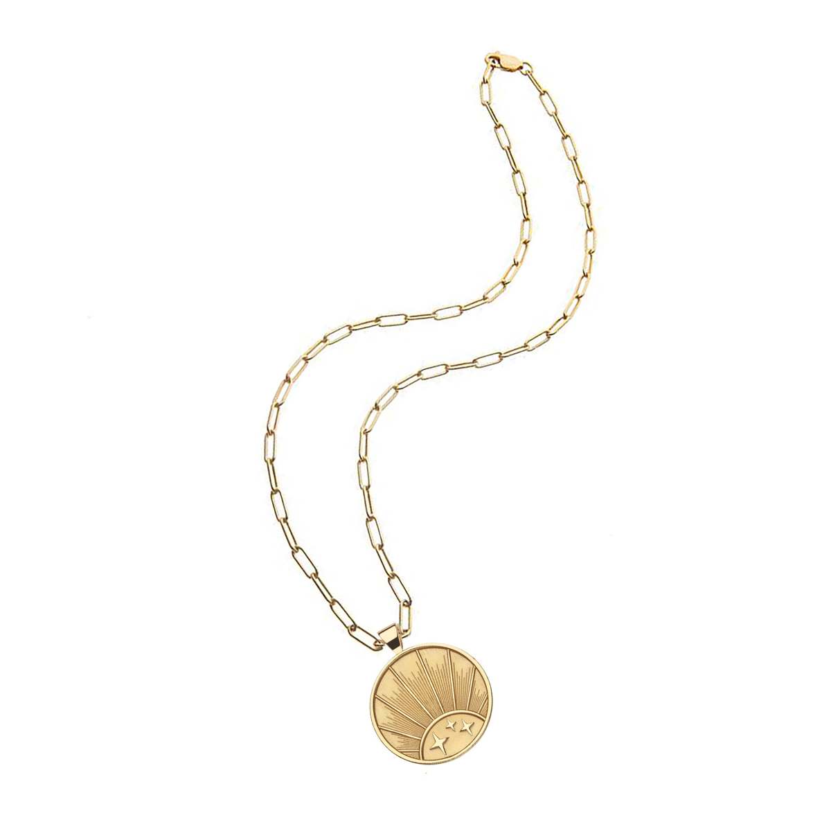 Jane Win Jewelry STRONG JW Original Rising Sun Pendant Coin - Gold ...
