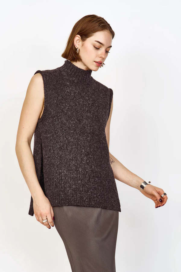 Mirth Aspen Open Side Vest - Charcoal | Garmentory