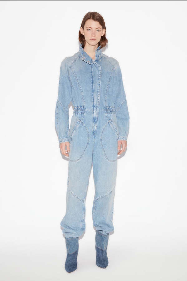 isabel marant etoile Kimea Denim Overalls - Light Blue | Garmentory