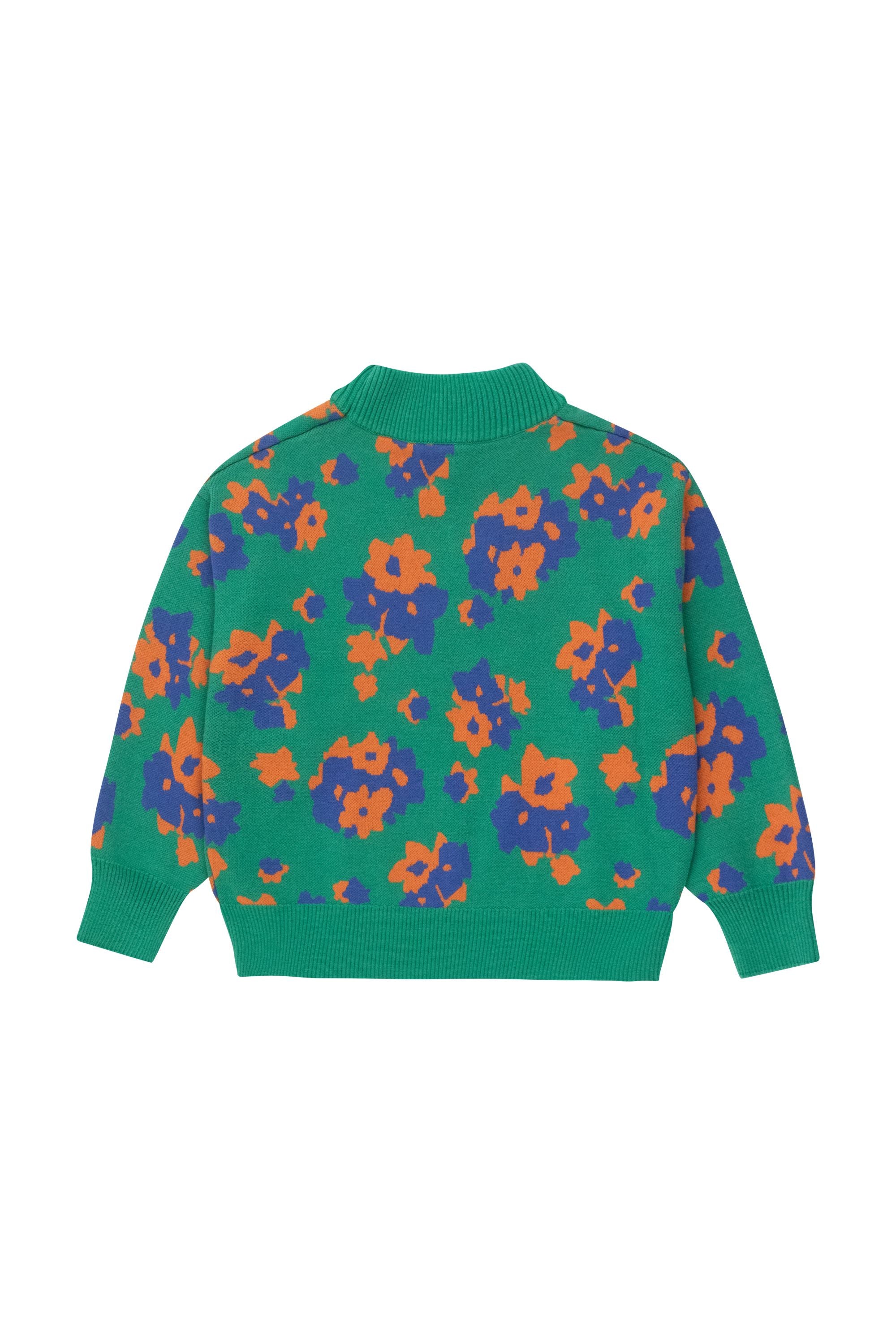 Tinycottons Flowers Mockneck Sweater - Emerald | Garmentory