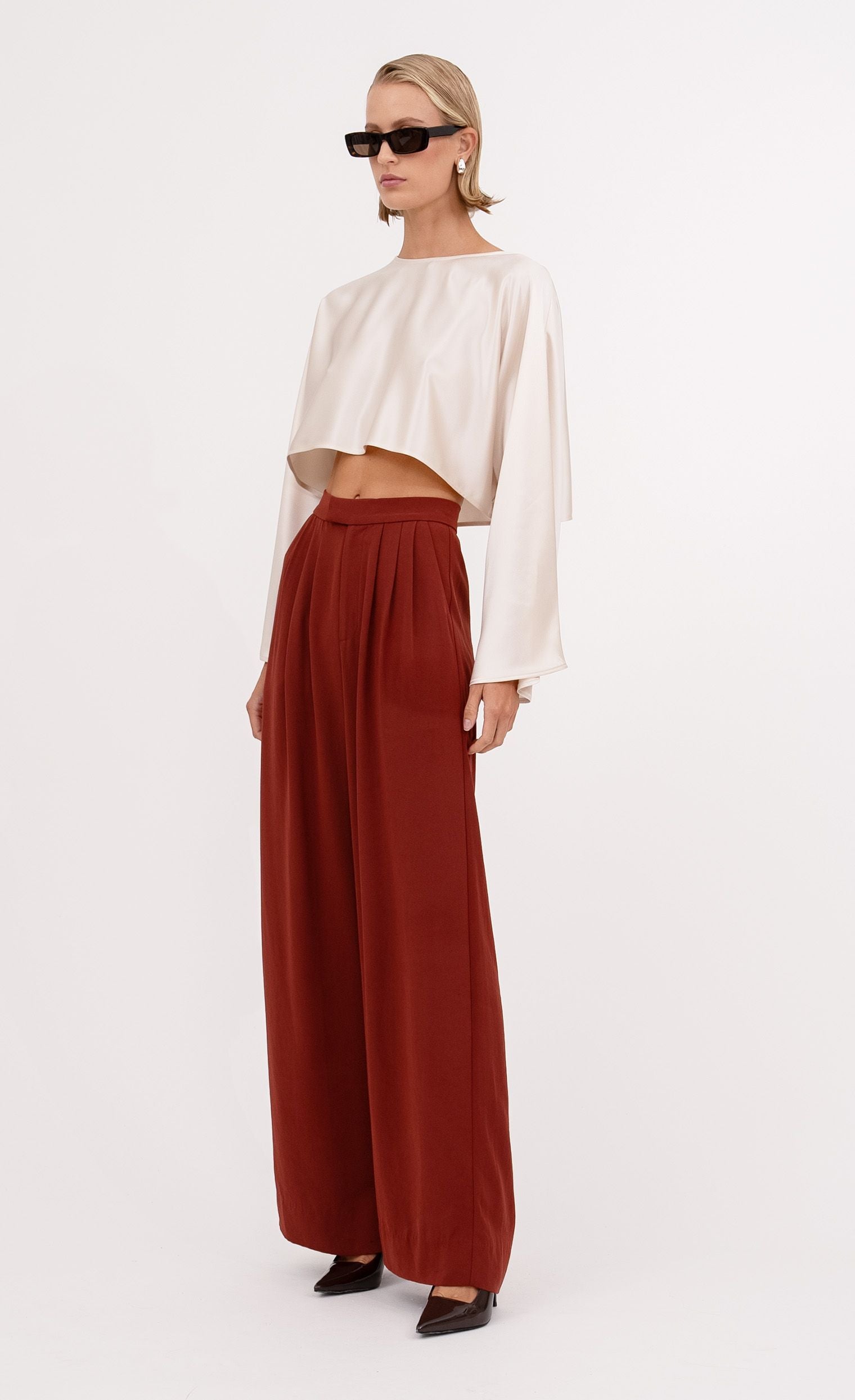 Nonchalant Label Elena Crop - Champagne | Garmentory