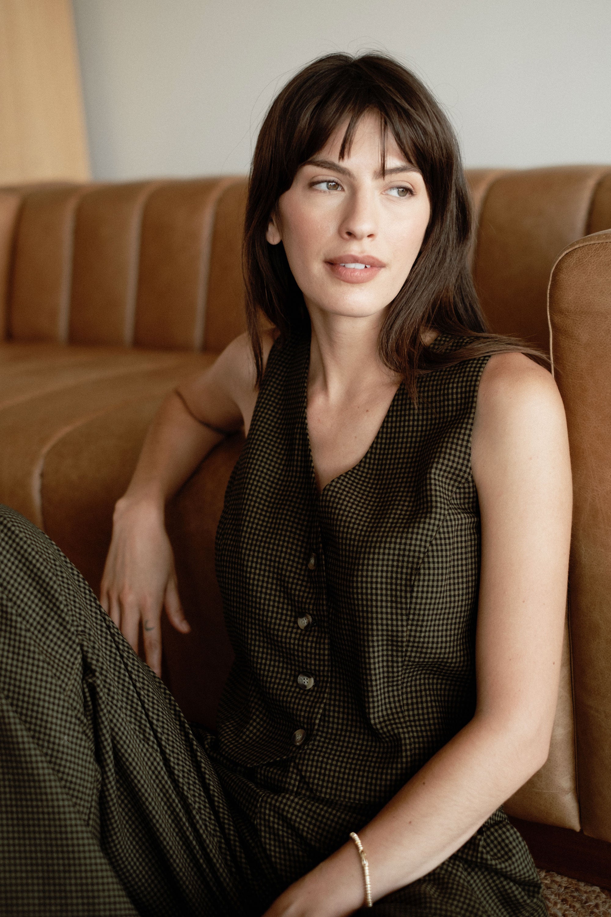 Whimsy + Row Bowie Vest - Hunter Gingham | Garmentory