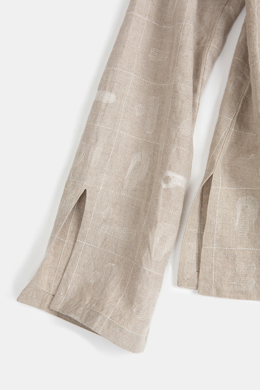 Erica Tanov Diego Linen Top - Natural Line Embroidery | Garmentory