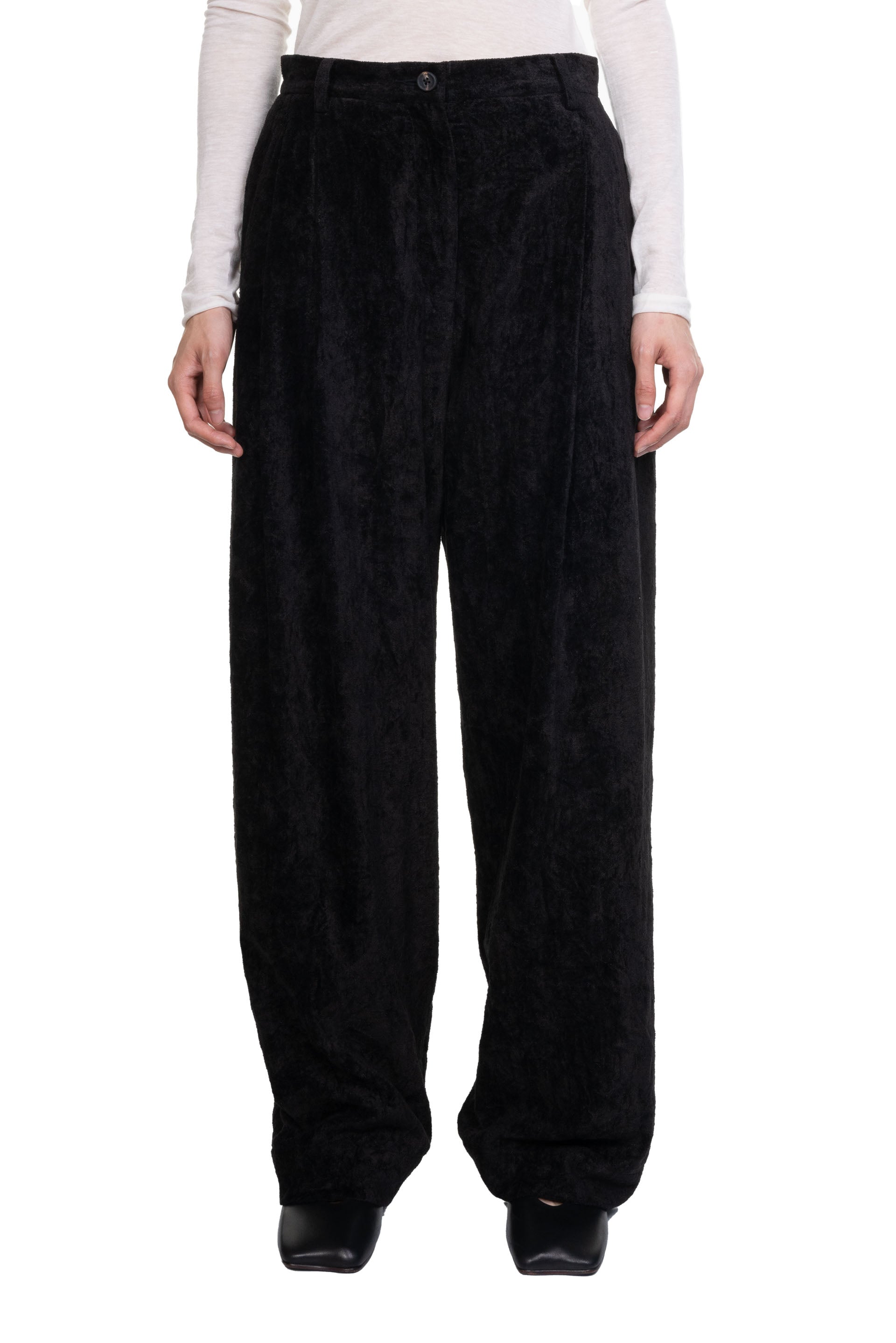 Ziggy Chen Extra Long Straight Trousers - Black | Garmentory