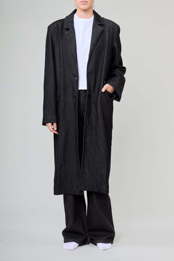 Still Here New York Dimes Coat - Cloud Washed Black | Garmentory