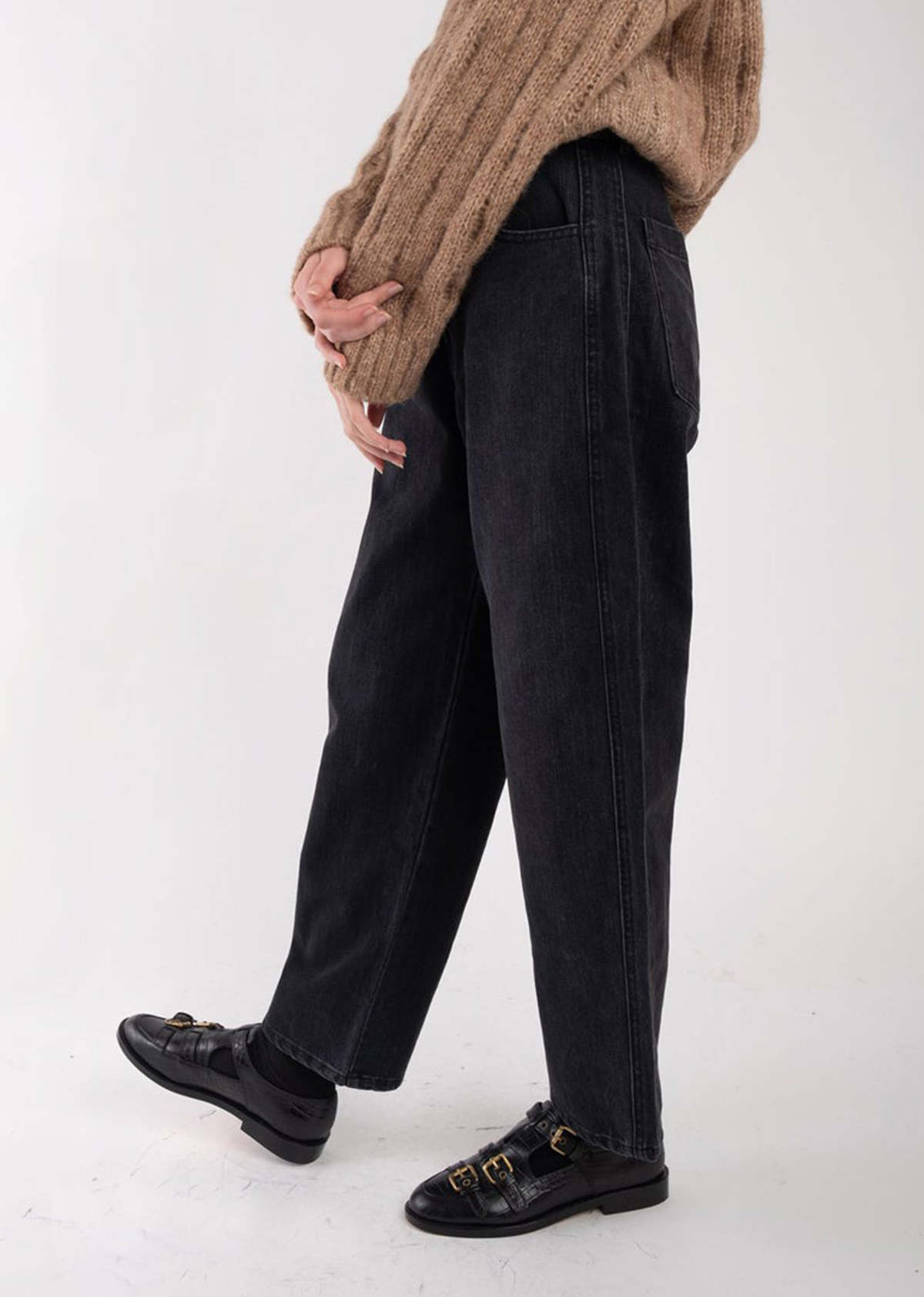 Micaela Greg Panel Jean - Faded Black | Garmentory