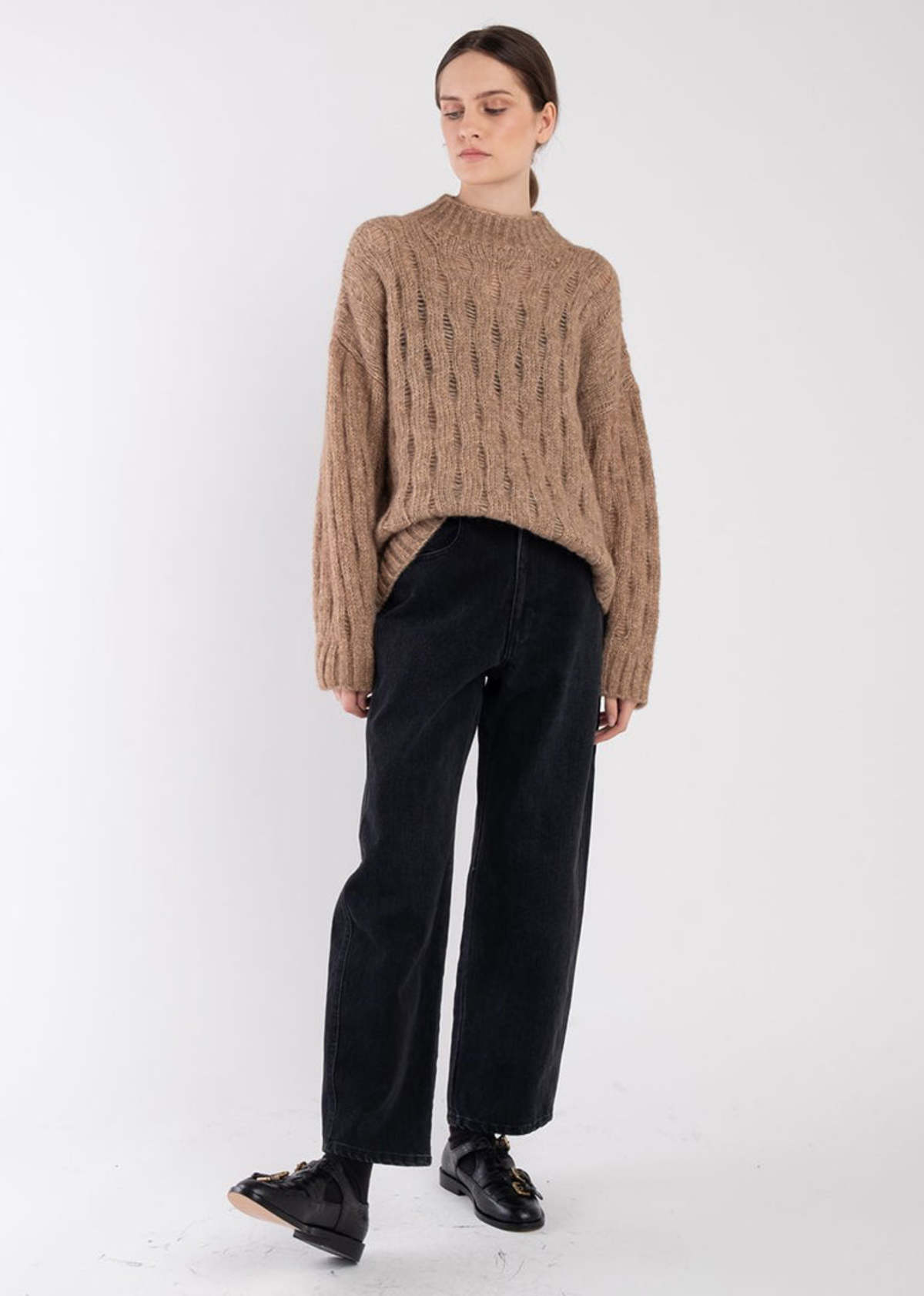 Micaela Greg Panel Jean - Faded Black | Garmentory