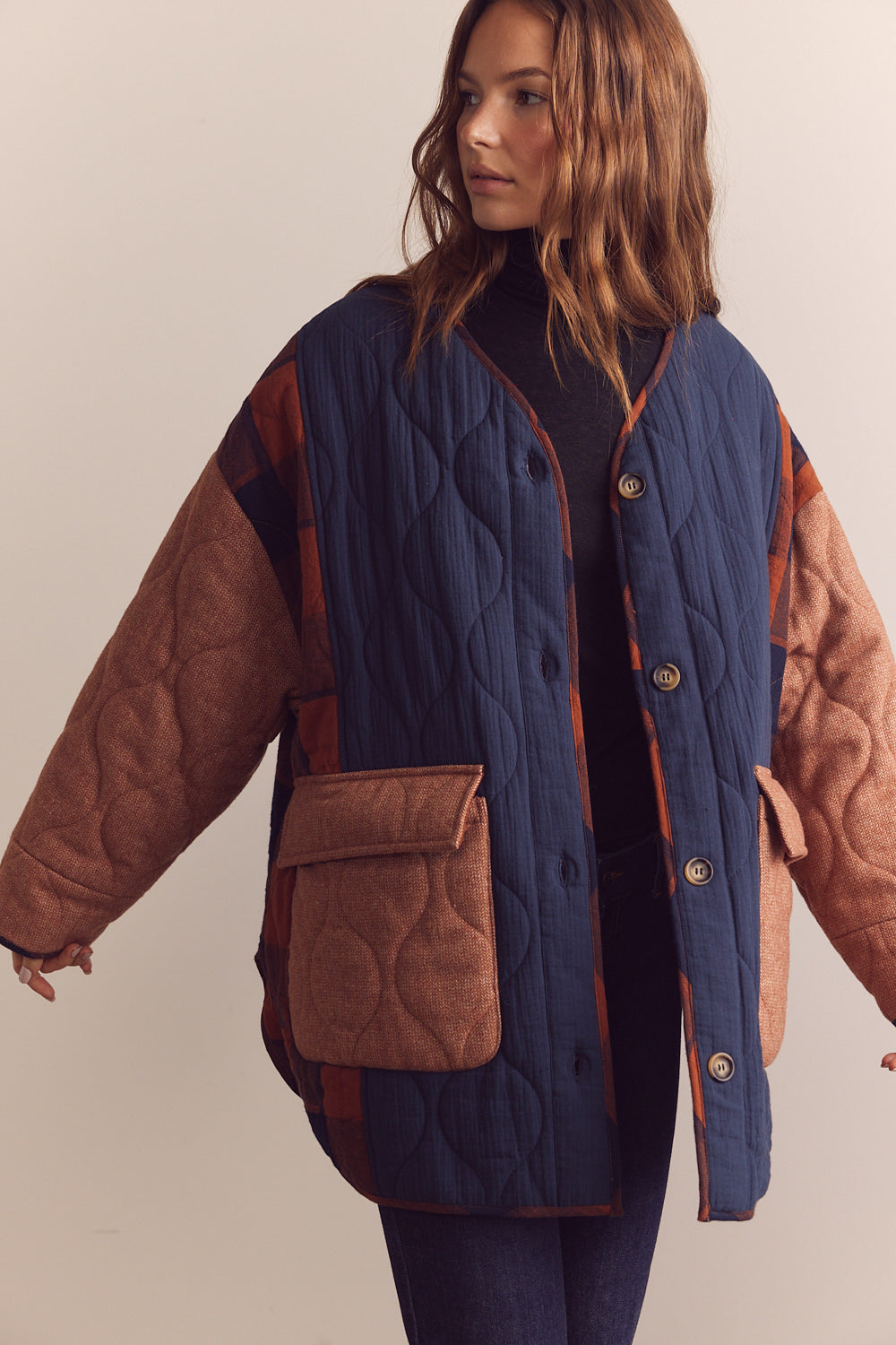 amente Reversible Patched Quilt Jacket - Multi | Garmentory