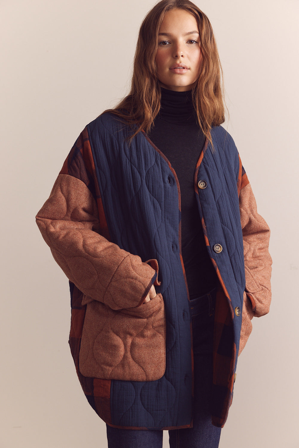 amente Reversible Patched Quilt Jacket - Multi | Garmentory