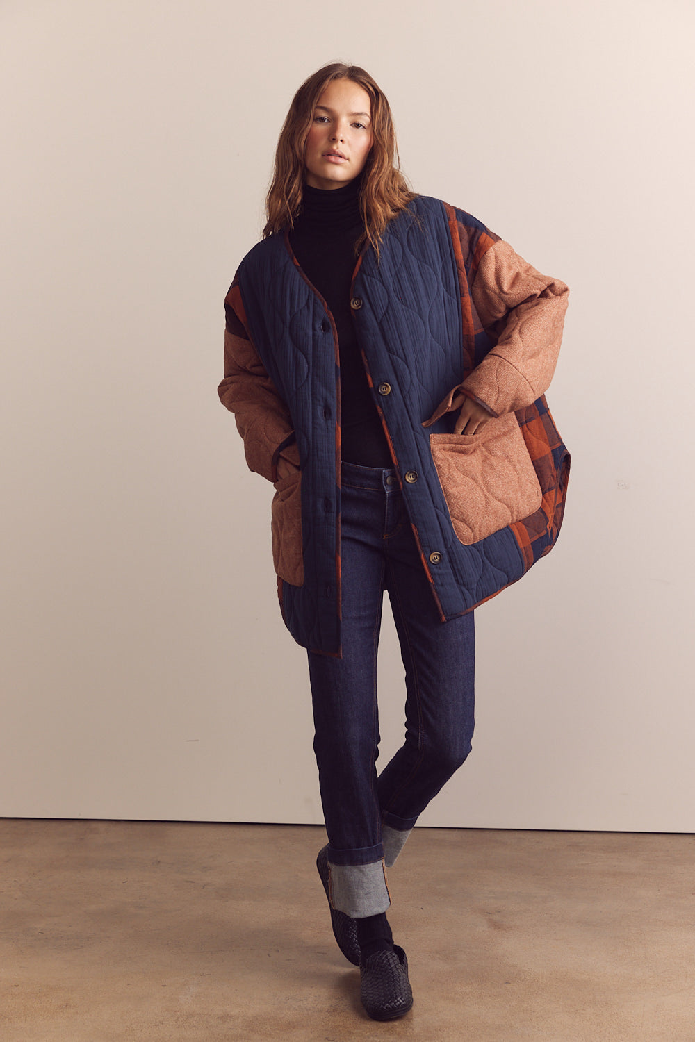 amente Reversible Patched Quilt Jacket - Multi | Garmentory