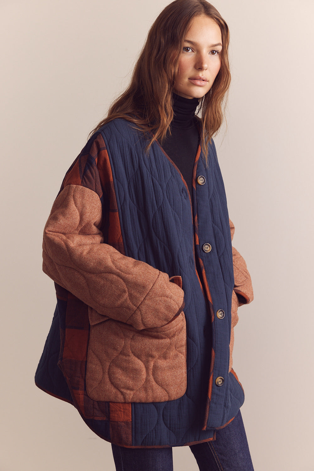 amente Reversible Patched Quilt Jacket - Multi | Garmentory