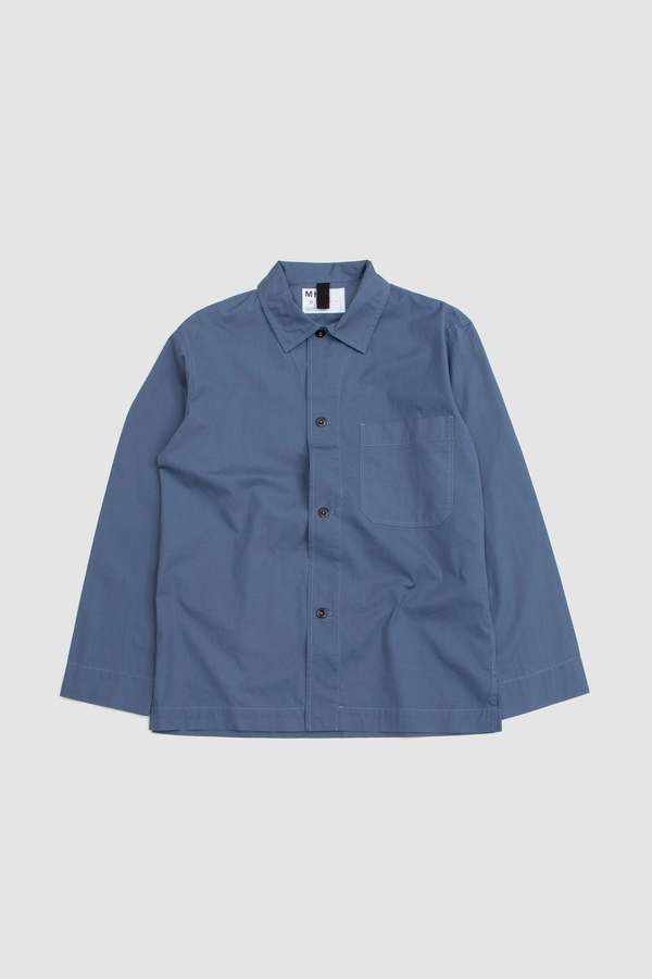 Margaret Howell Compact Cotton Poplin PJ Shirt - Uniform Blue | Garmentory