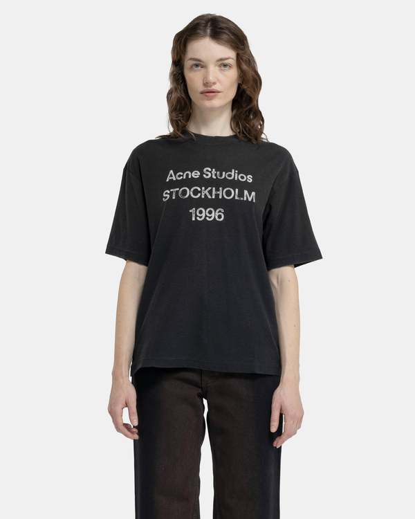 Acne Studios Logo T-Shirt - Faded Black | Garmentory