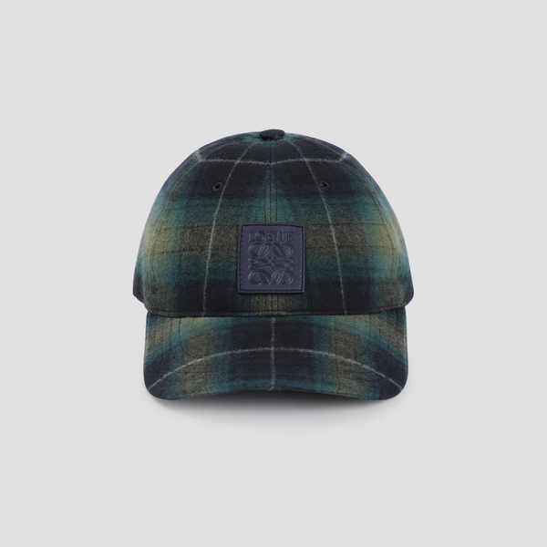 Loewe Patch Cap - Tartan Check Black/Green | Garmentory