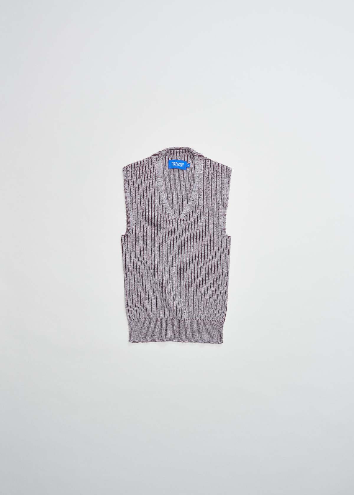 permanent vacation Hybrid Knitted Vest - Vapour/Garnet | Garmentory
