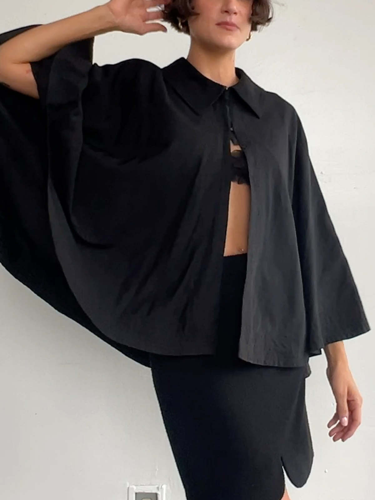 Vintage Victorian Wool Cape - Black | Garmentory