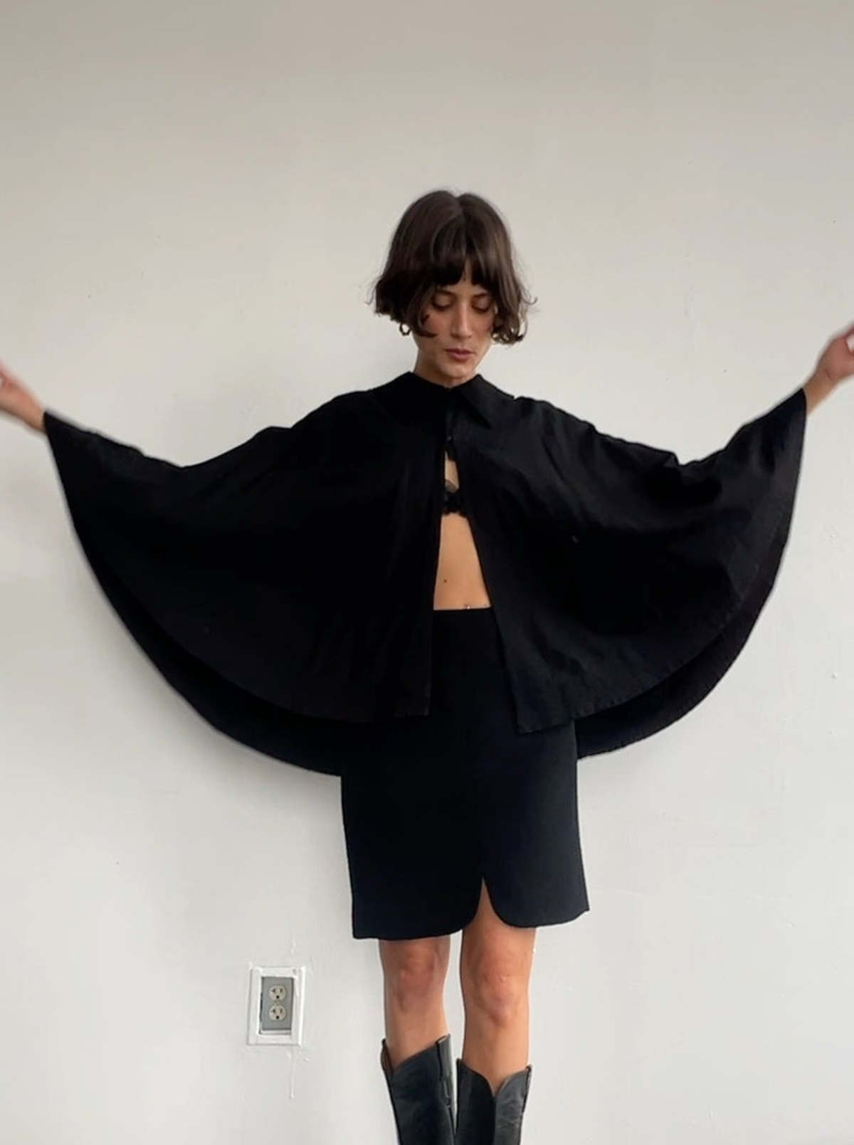 Vintage Victorian Wool Cape - Black | Garmentory