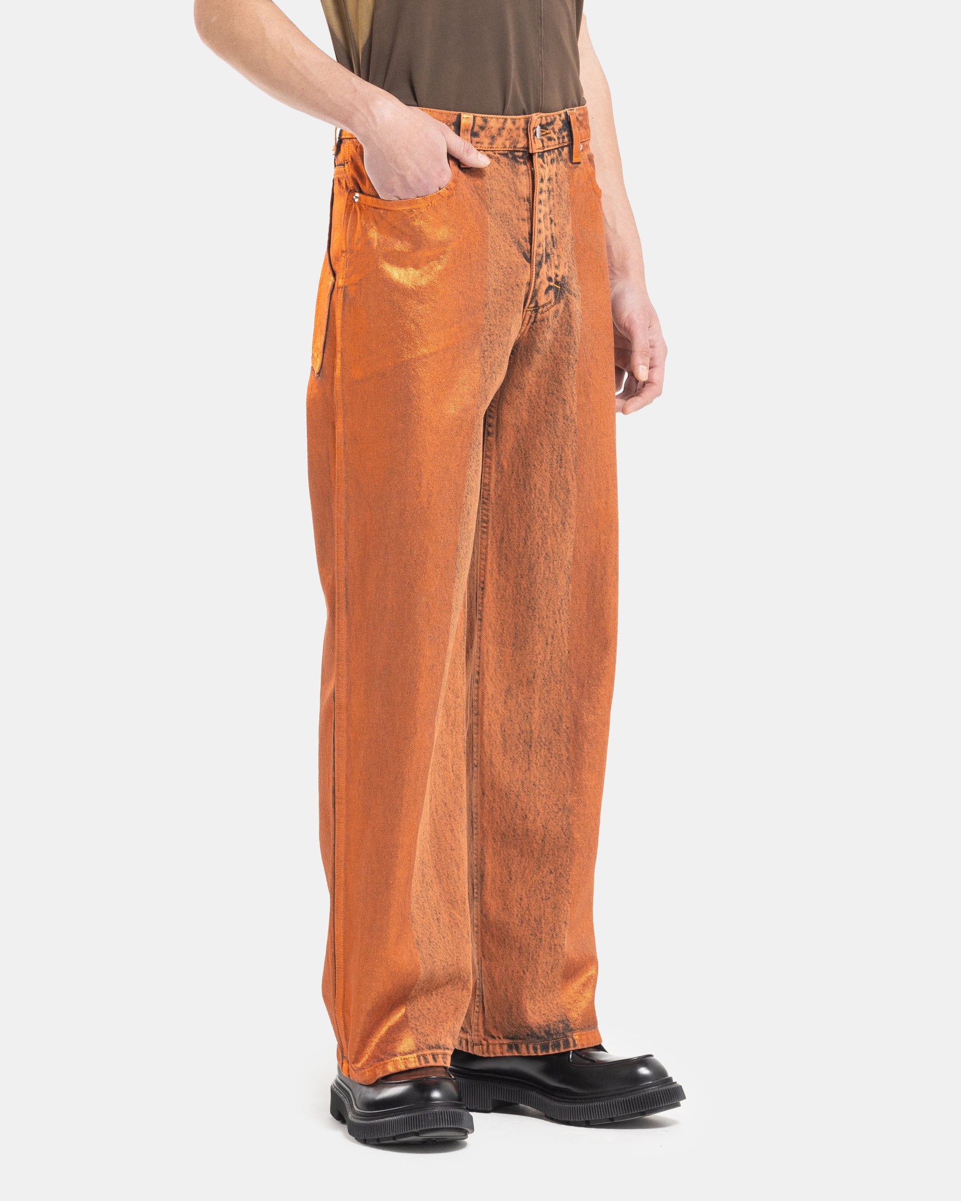 ECKHAUS LATTA Wide Leg Jean - Copper | Garmentory