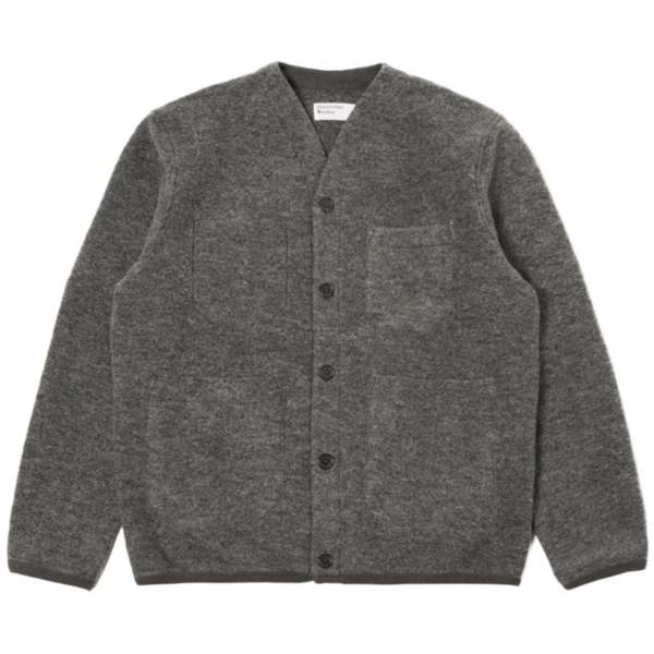 Universal Works Wool Fleece Cardigan - Grey Marl | Garmentory
