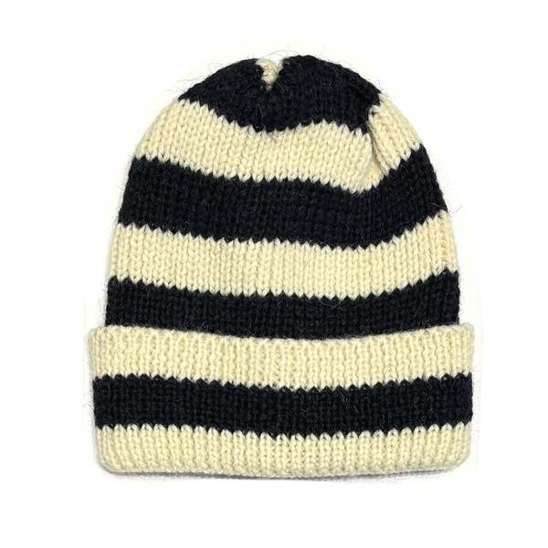 Milo and Dexter Classic Striped Wool Toque - Navy/Natural | Garmentory