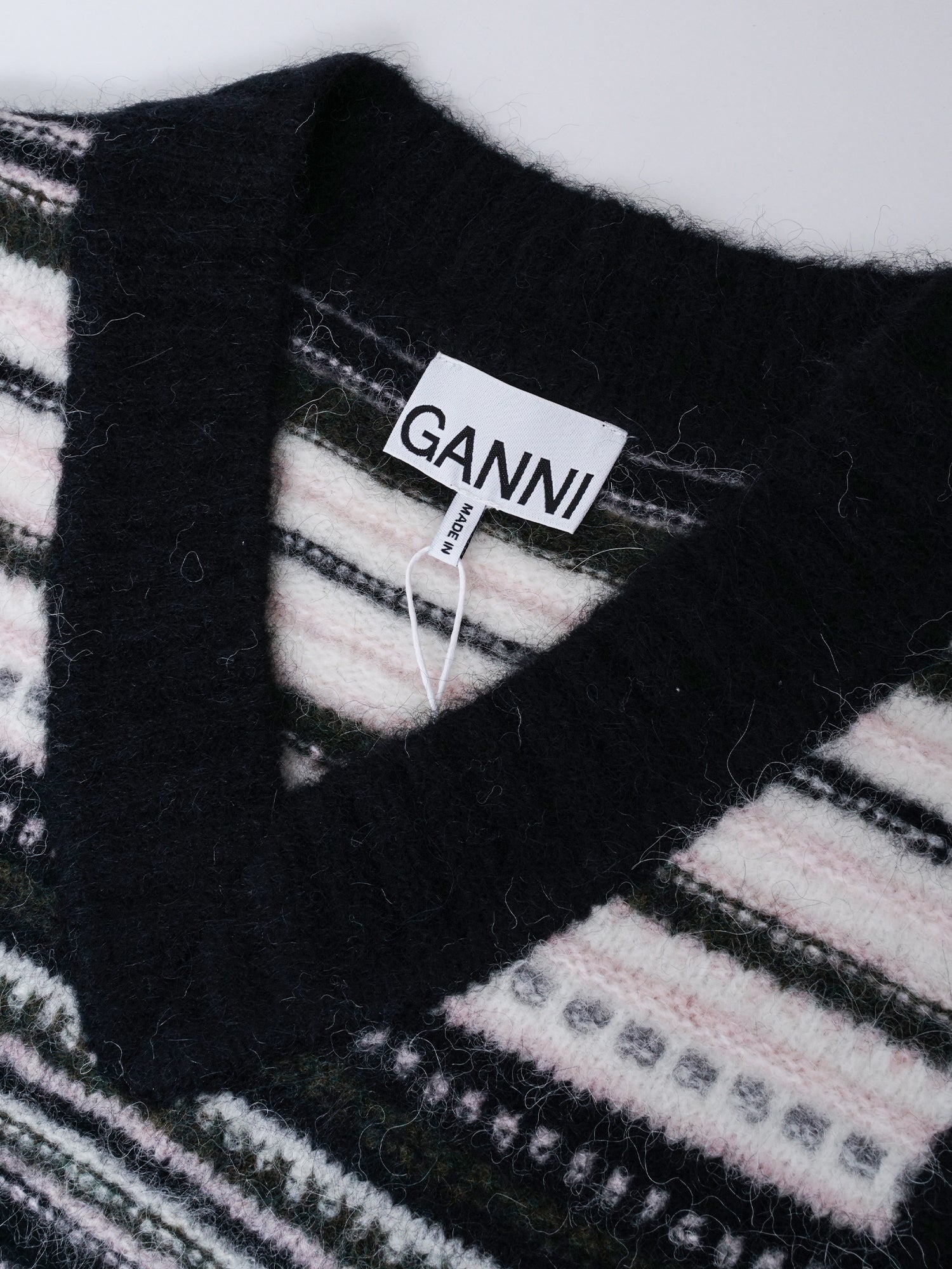 Ganni Soft Wool Stripe Vest - Black | Garmentory