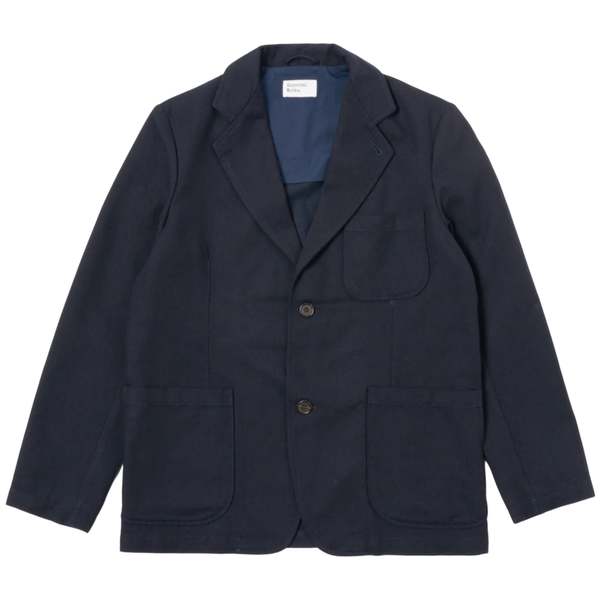 Universal Works Upcycled Italian Tweed Two Button Jacket - Navy ...