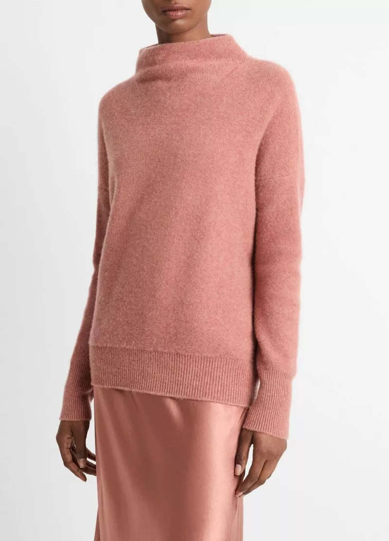 Vince Plush Cashmere Funnel Neck Sweater - Vintage Rose | Garmentory