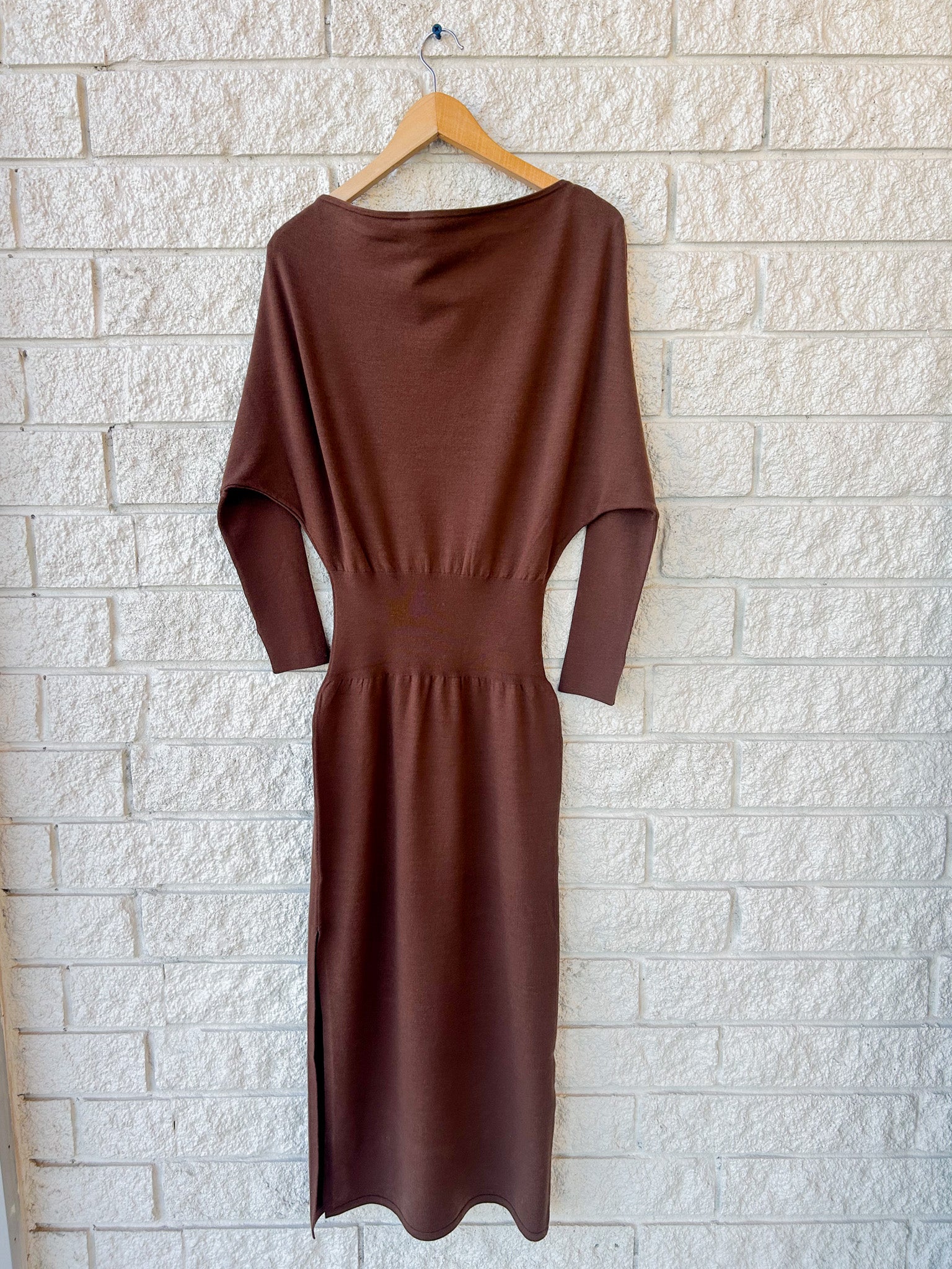 Simkhai Janese Off Shoulder Midi Dress - Chocolate | Garmentory