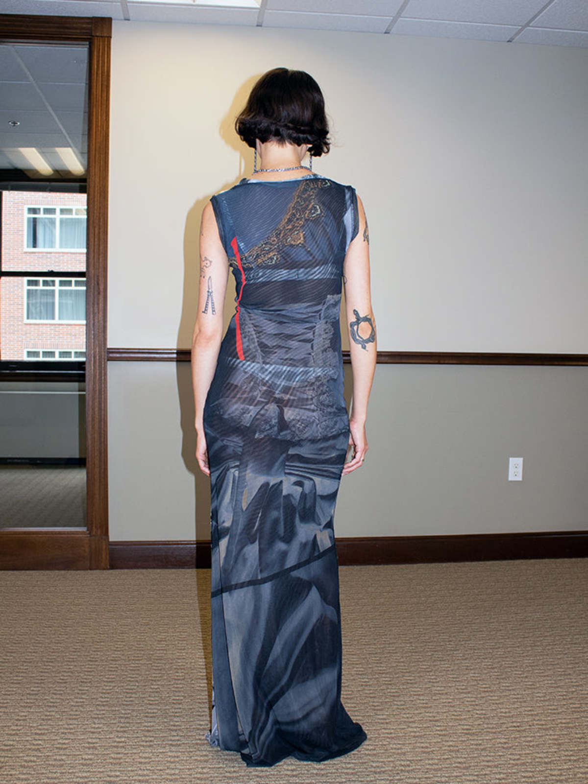 Ottolinger Mesh Maxi Dress - Dirndl Print | Garmentory