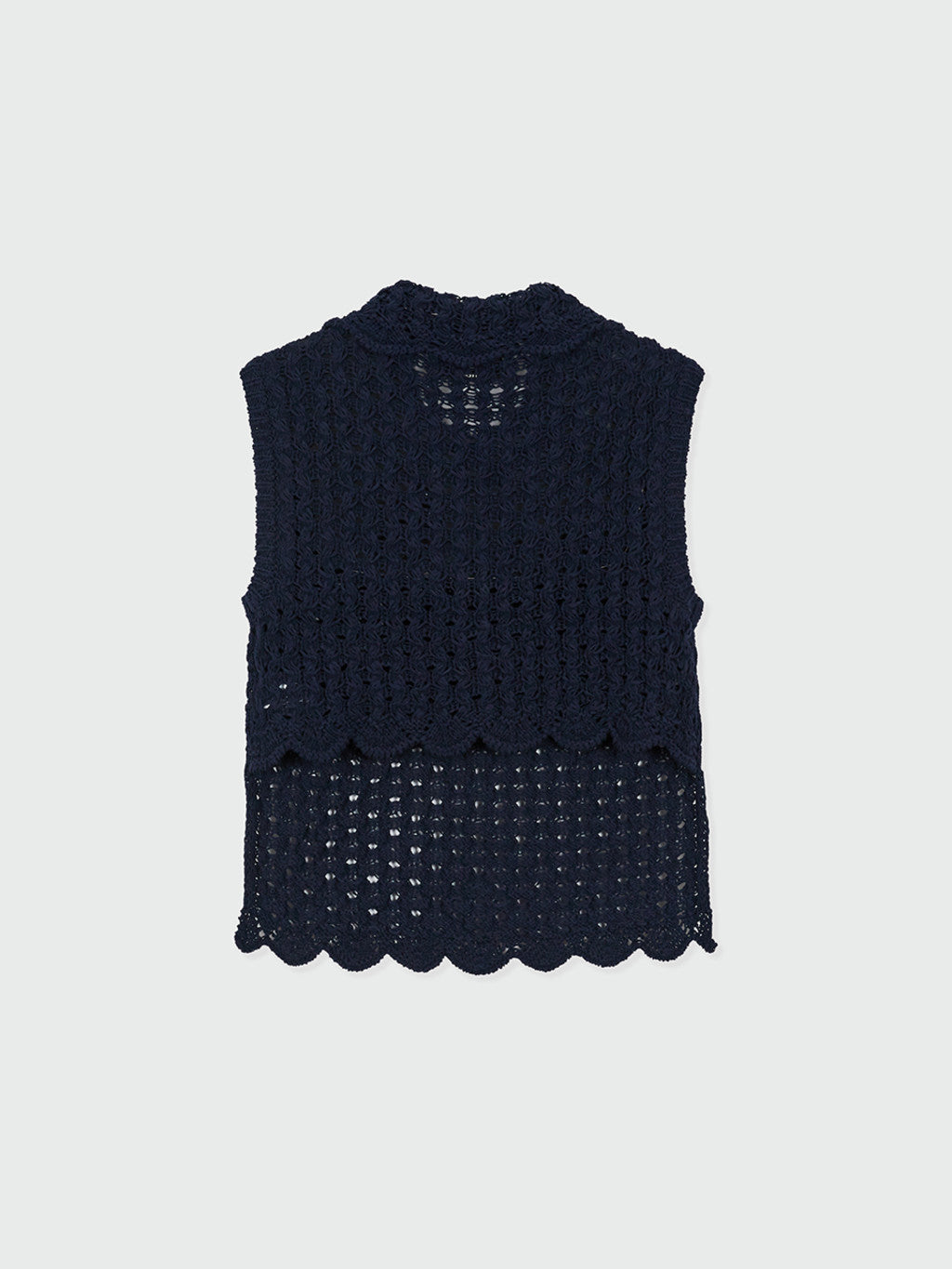 EENK Collared Knit Vest - Navy | Garmentory
