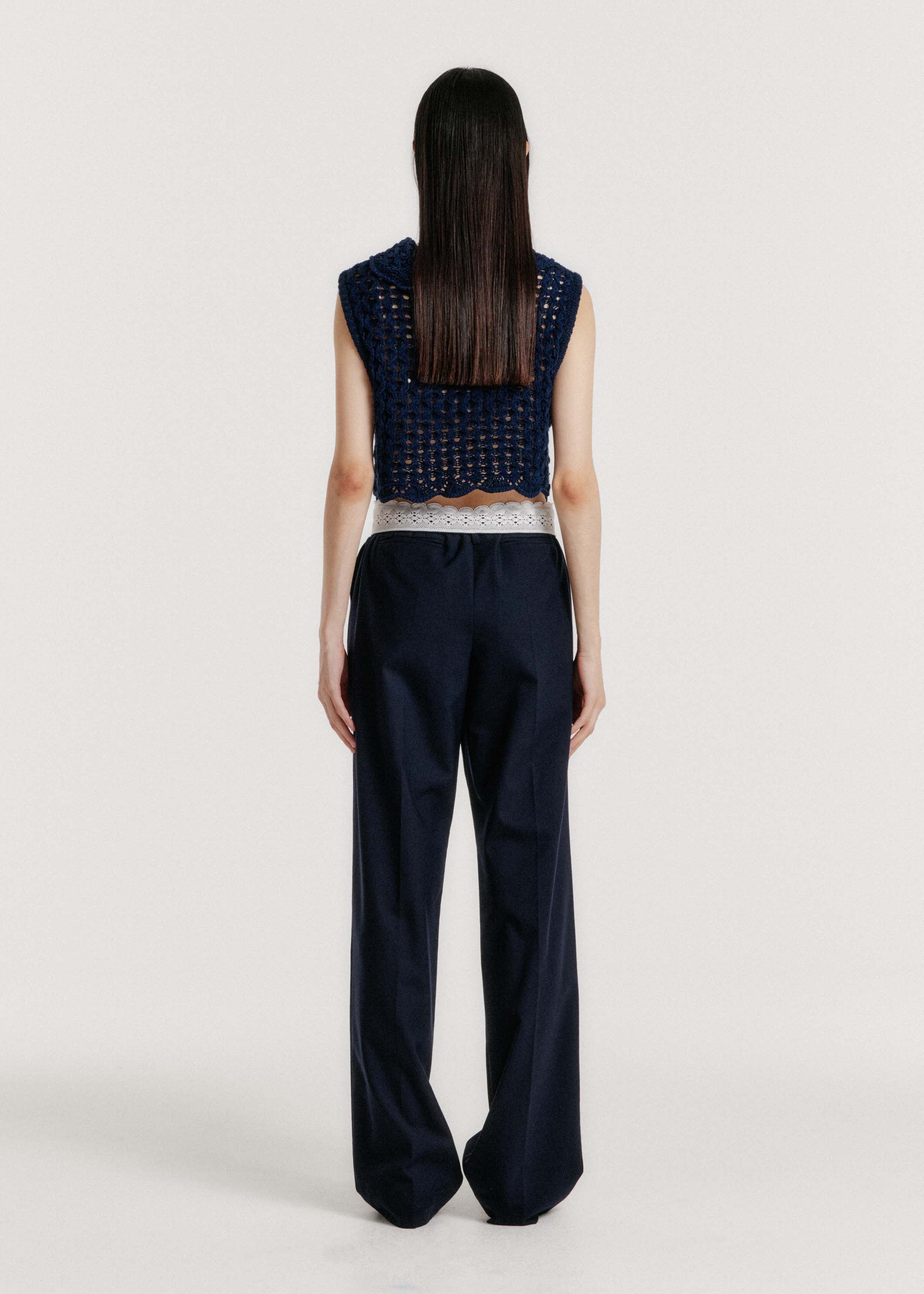 EENK Collared Knit Vest - Navy | Garmentory