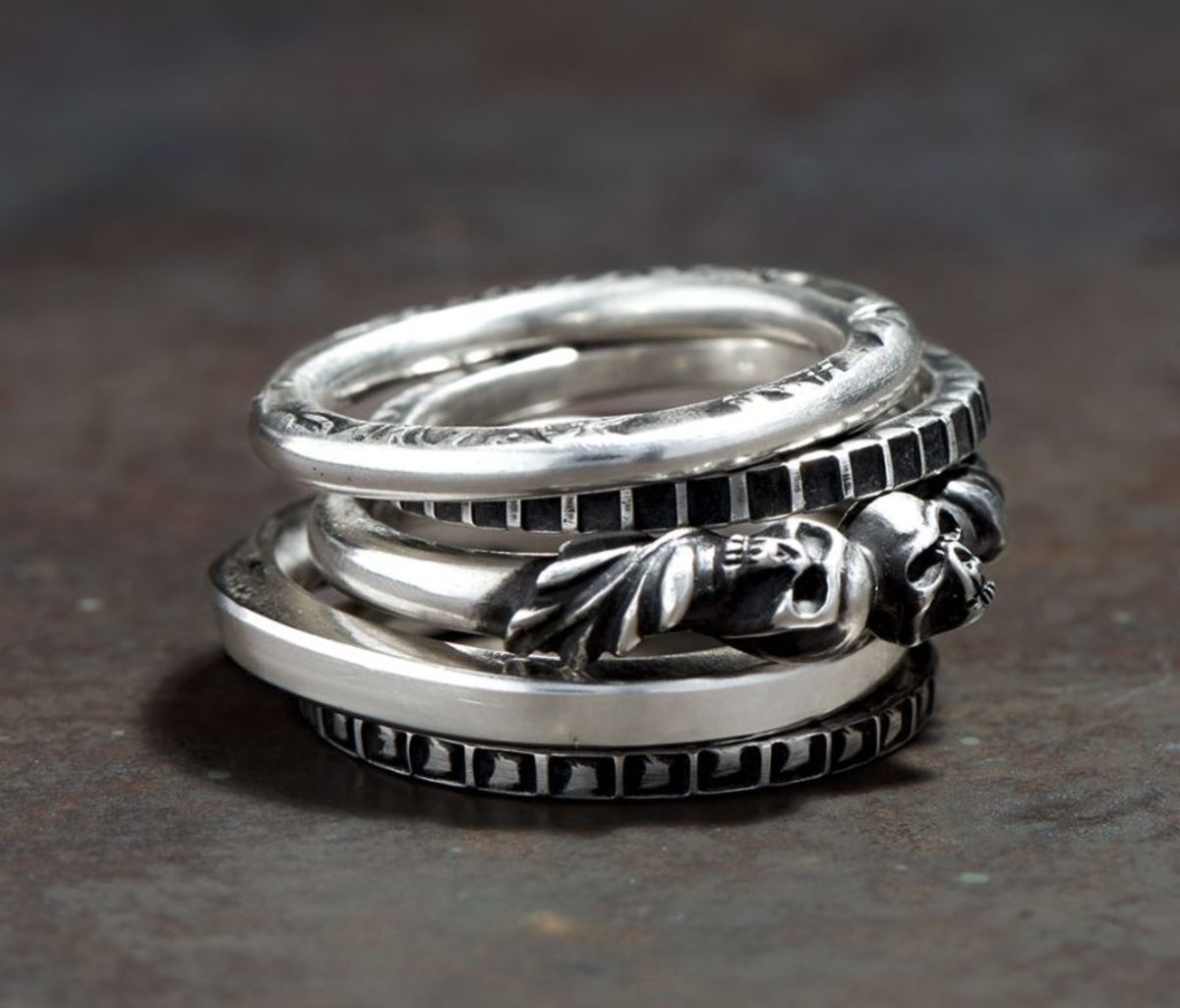 Werkstatt Munchen 5 COMBI SKULL RING - Sterling Silver | Garmentory