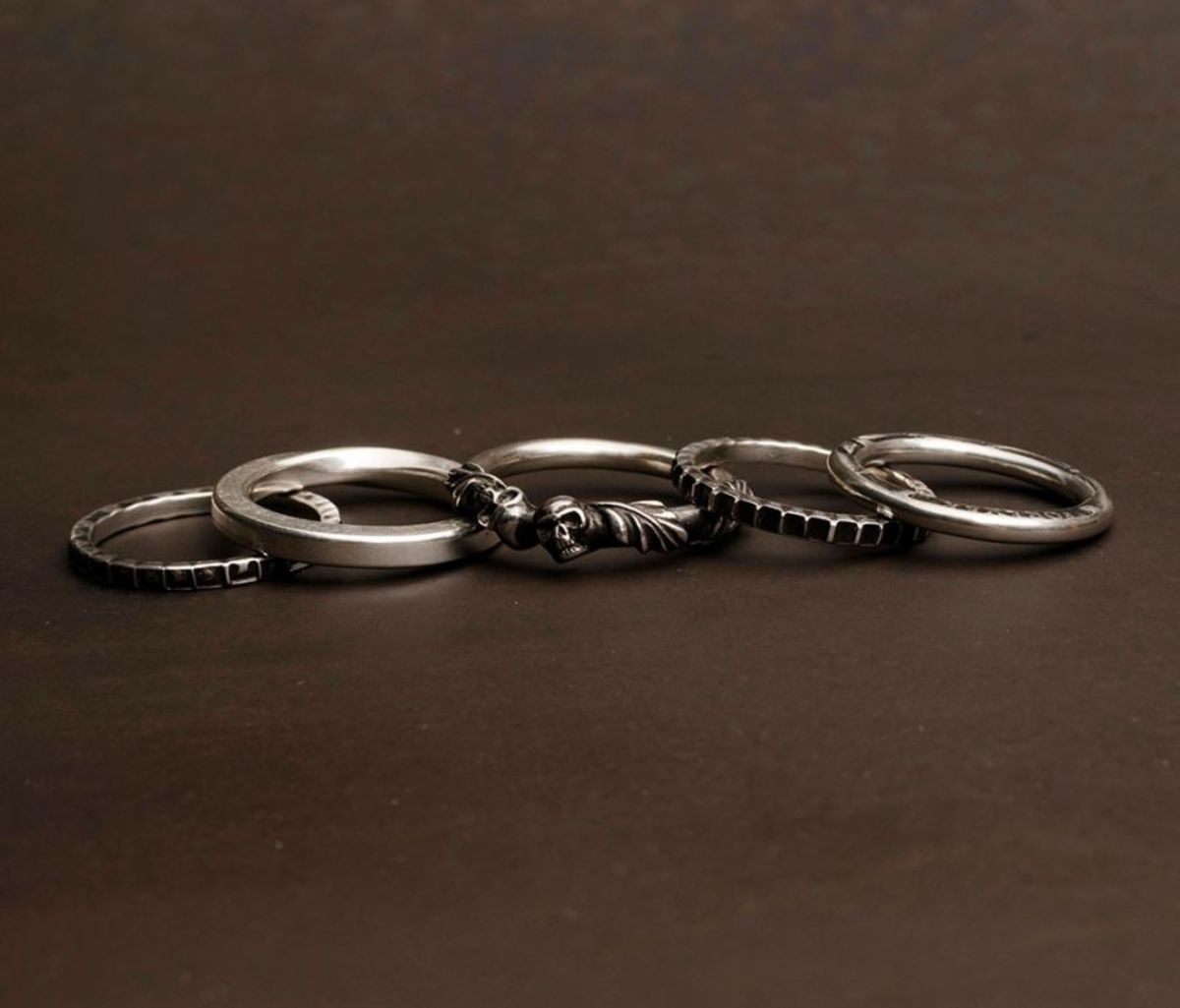 Werkstatt Munchen 5 COMBI SKULL RING - Sterling Silver | Garmentory