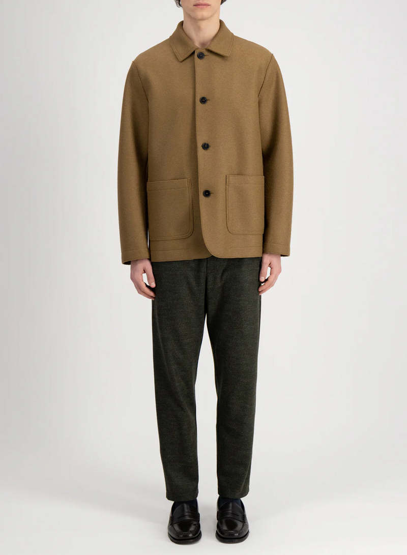Harris Wharf London Pressed Wool Utility Jacket - Shortbread | Garmentory