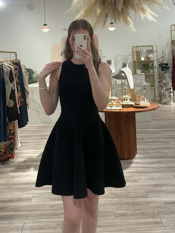 Fore Collection Ayla Flared Midi Dress In Black | Garmentory